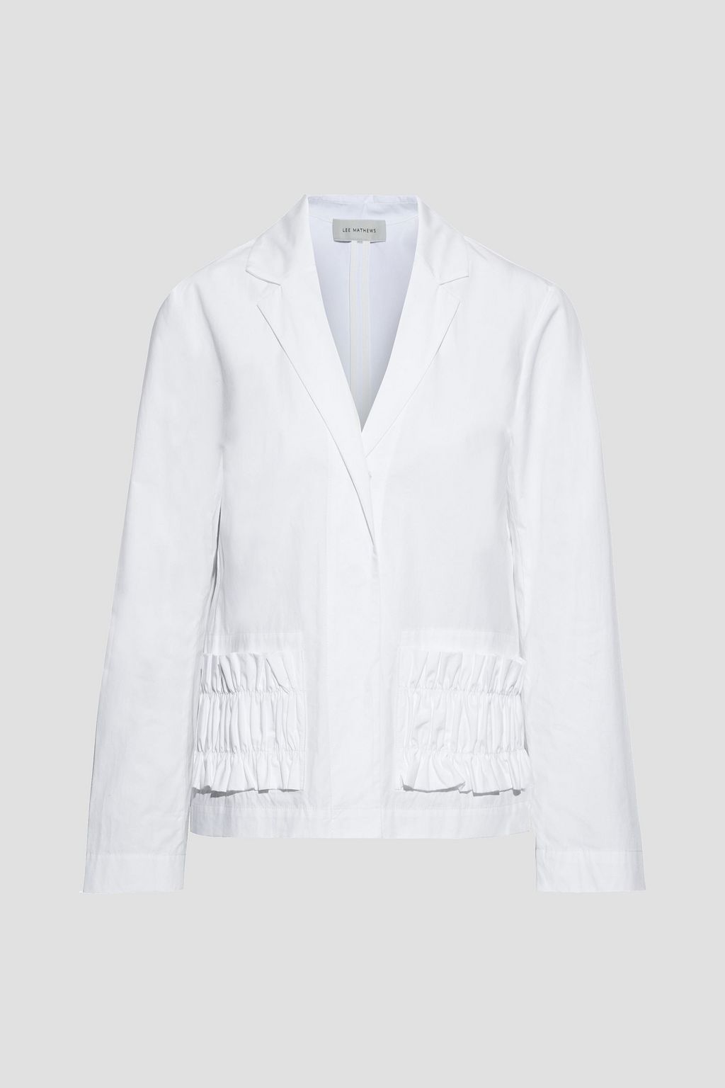 LEE MATHEWS Dwight ruched cotton-poplin blazer | THE OUTNET