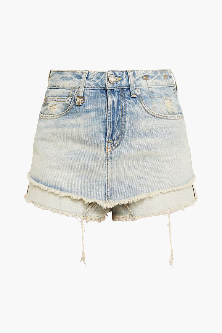 R13 Layered distressed denim shorts | THE OUTNET
