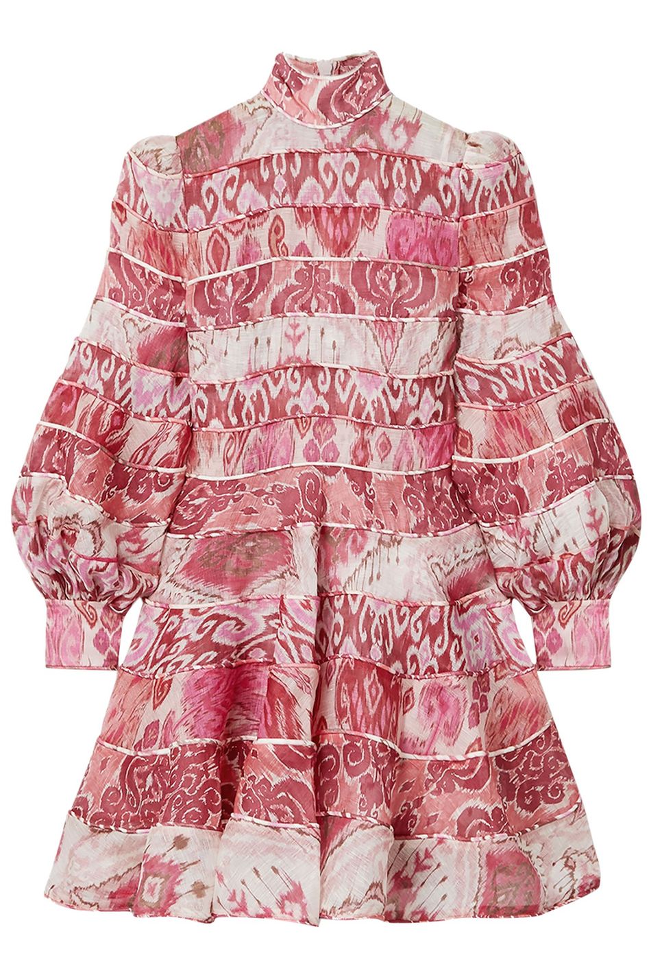 ZIMMERMANN Wavelength paneled printed linen and silk-blend mini dress ... ZIMMERMANN Wavelength paneled printed linen and silk-blend mini dress ...