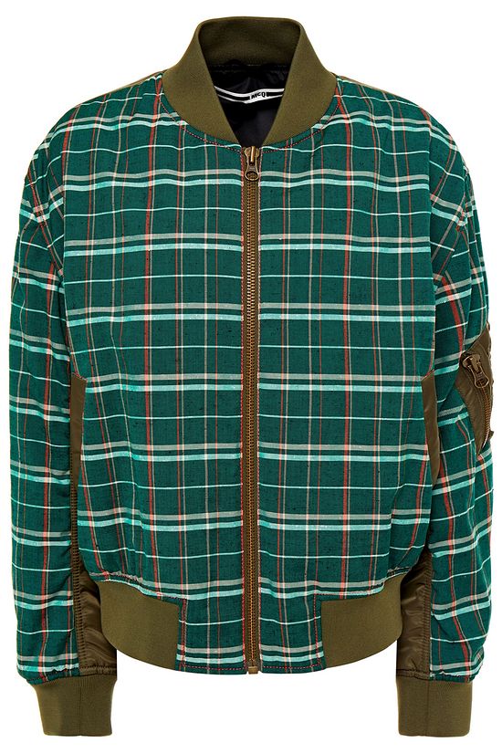 McQ Alexander McQueen Shell-paneled checked wool and cotton-blend ...