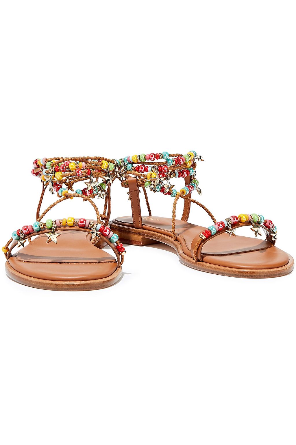 RED(V) Bead-embellished braided leather sandals | THE OUTNET