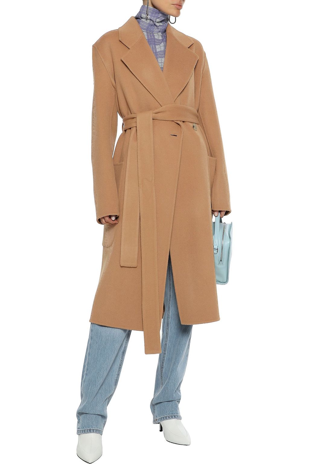 ACNE STUDIOS Carice belted wool and cashmere-blend felt coat | THE OUTNET