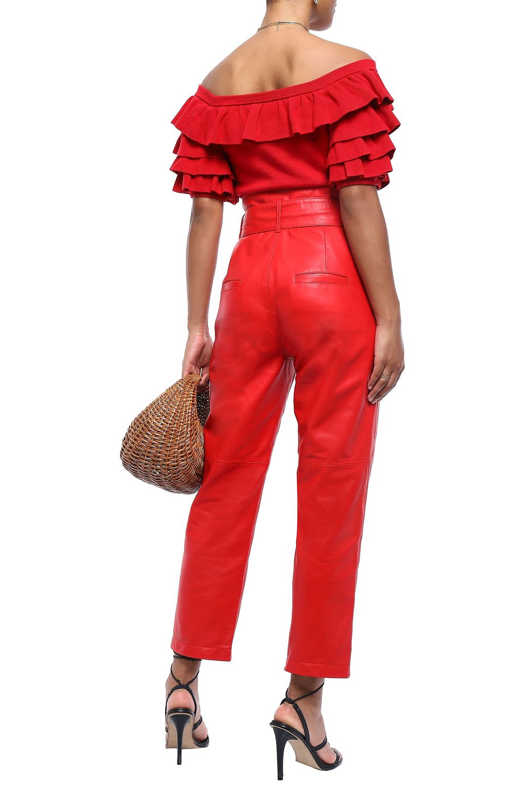 MARISSA WEBB Belted leather straight-leg pants | THE OUTNET