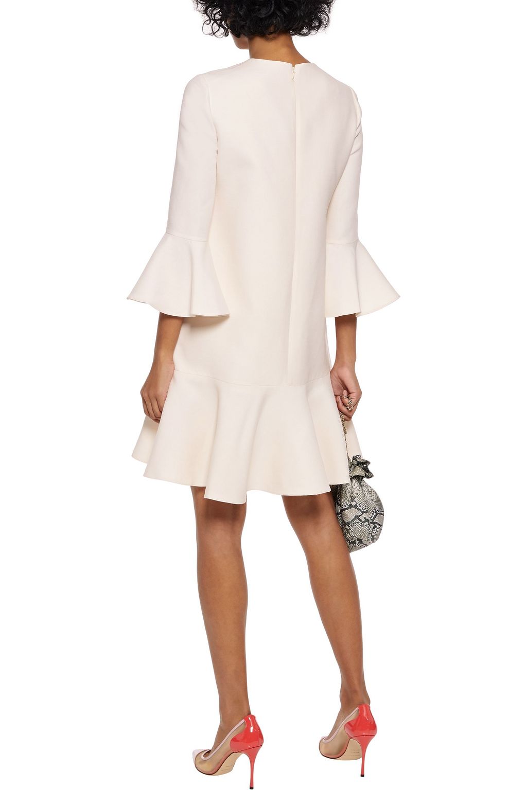 Valentino Garavani Fluted Wool And Silk Blend Crepe Mini Dress The Outnet