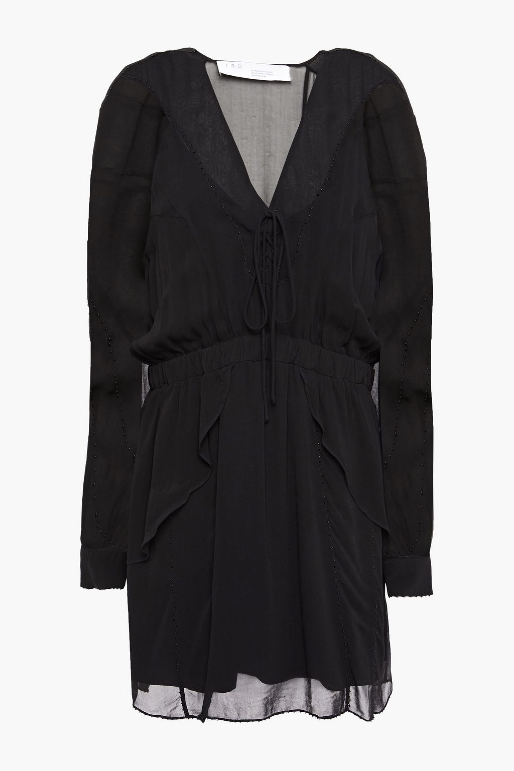 IRO Studded lace-up chiffon mini dress | THE OUTNET
