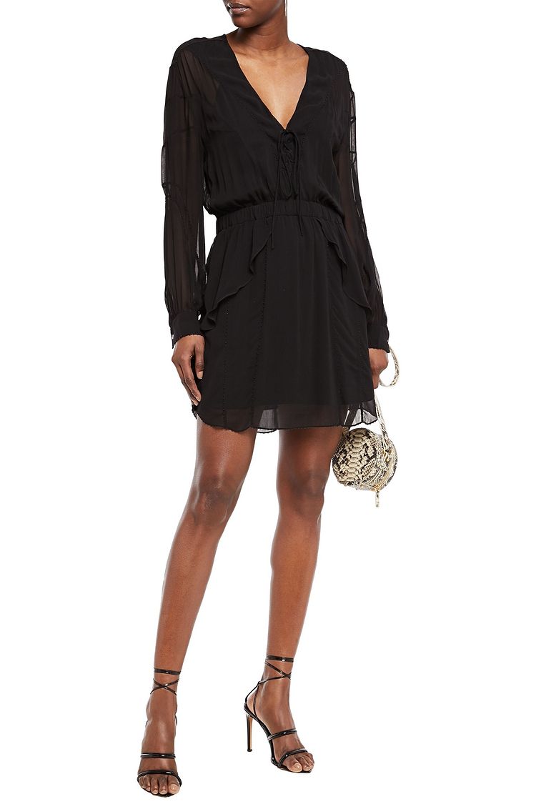 IRO Studded lace-up chiffon mini dress | THE OUTNET