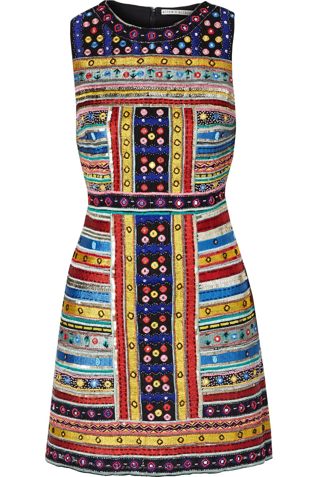 ALICE + OLIVIA Malin embellished chiffon mini dress | THE OUTNET