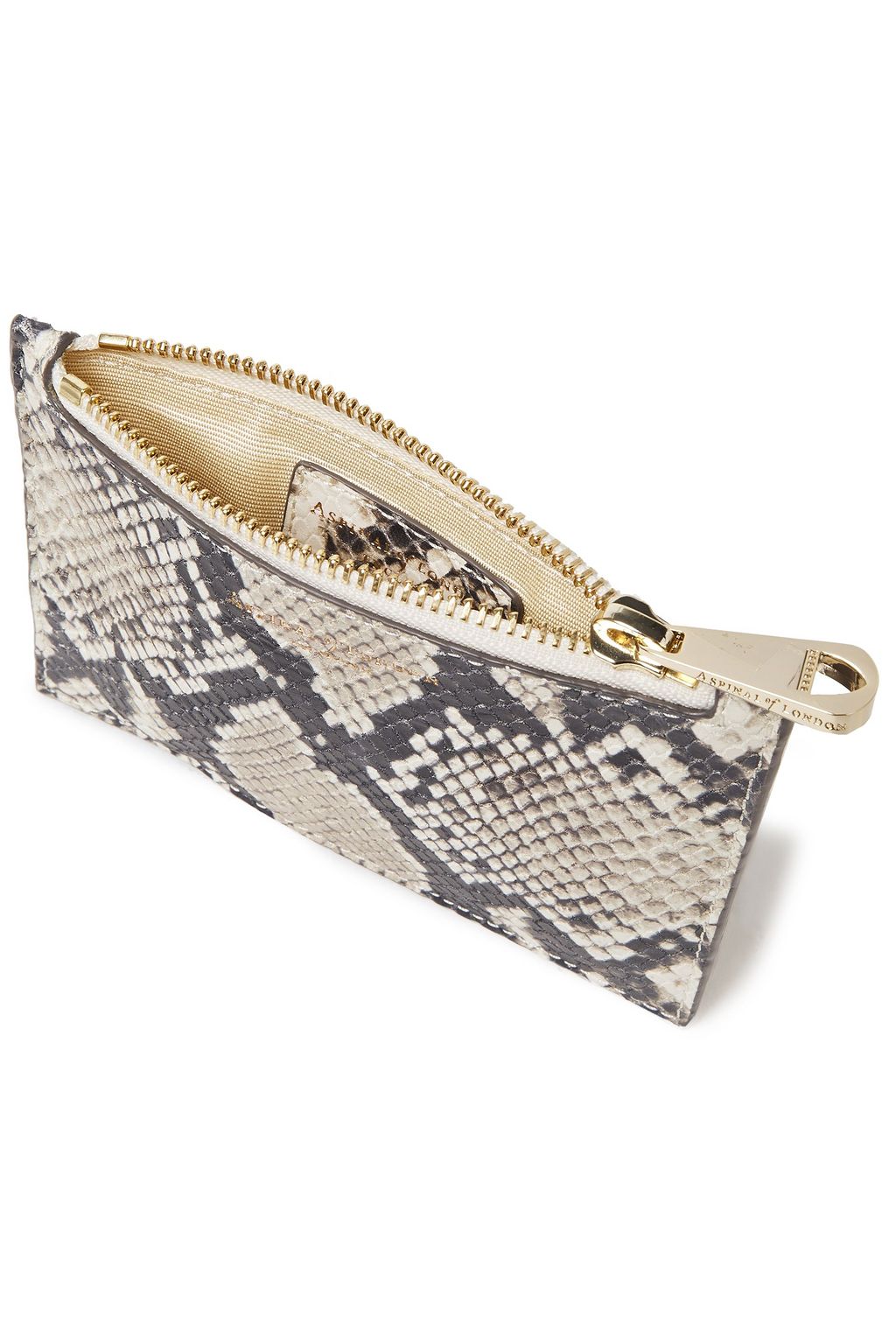 ASPINAL OF LONDON Essential snake-effect leather pouch | THE OUTNET
