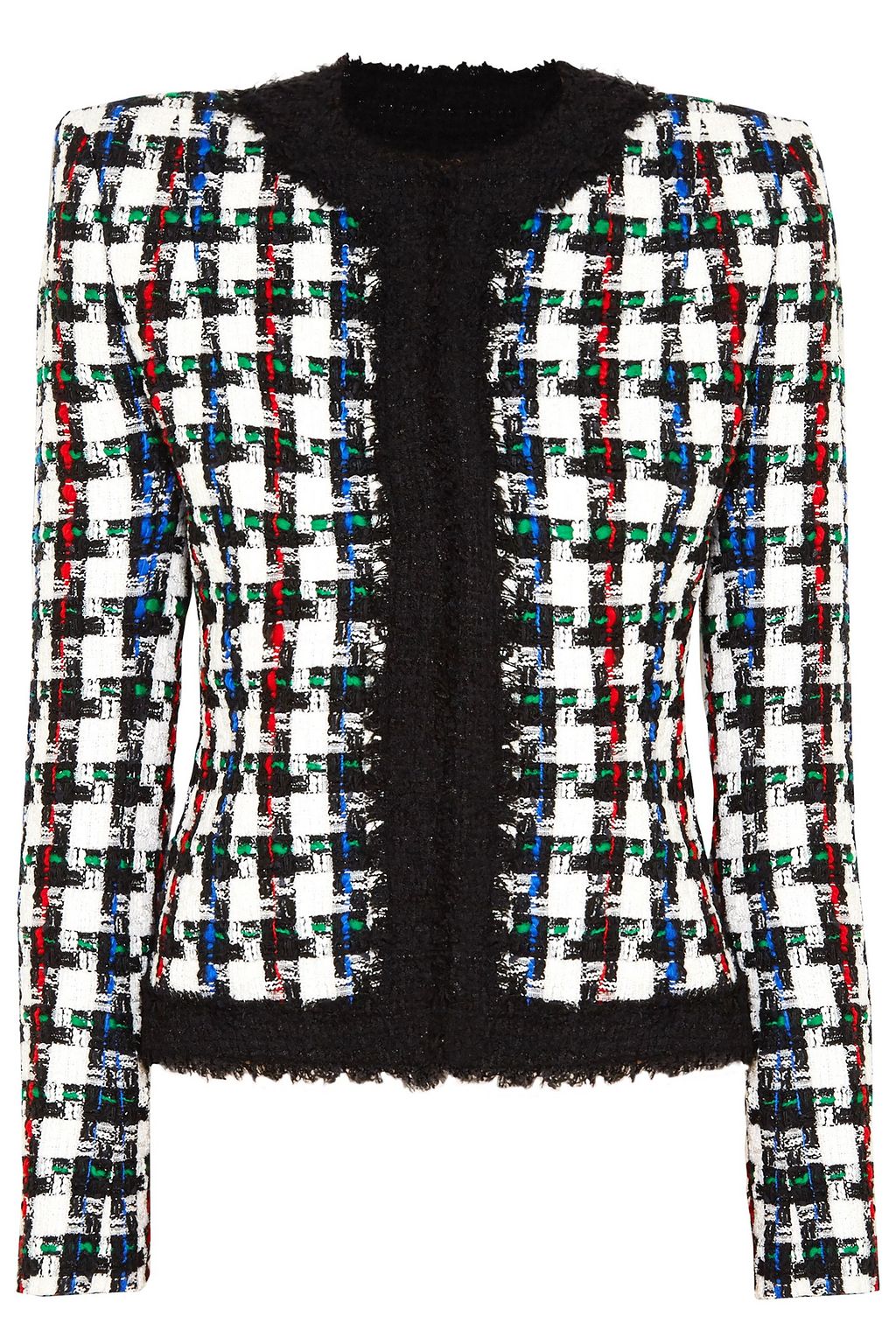 BALMAIN Frayed checked tweed jacket | THE OUTNET