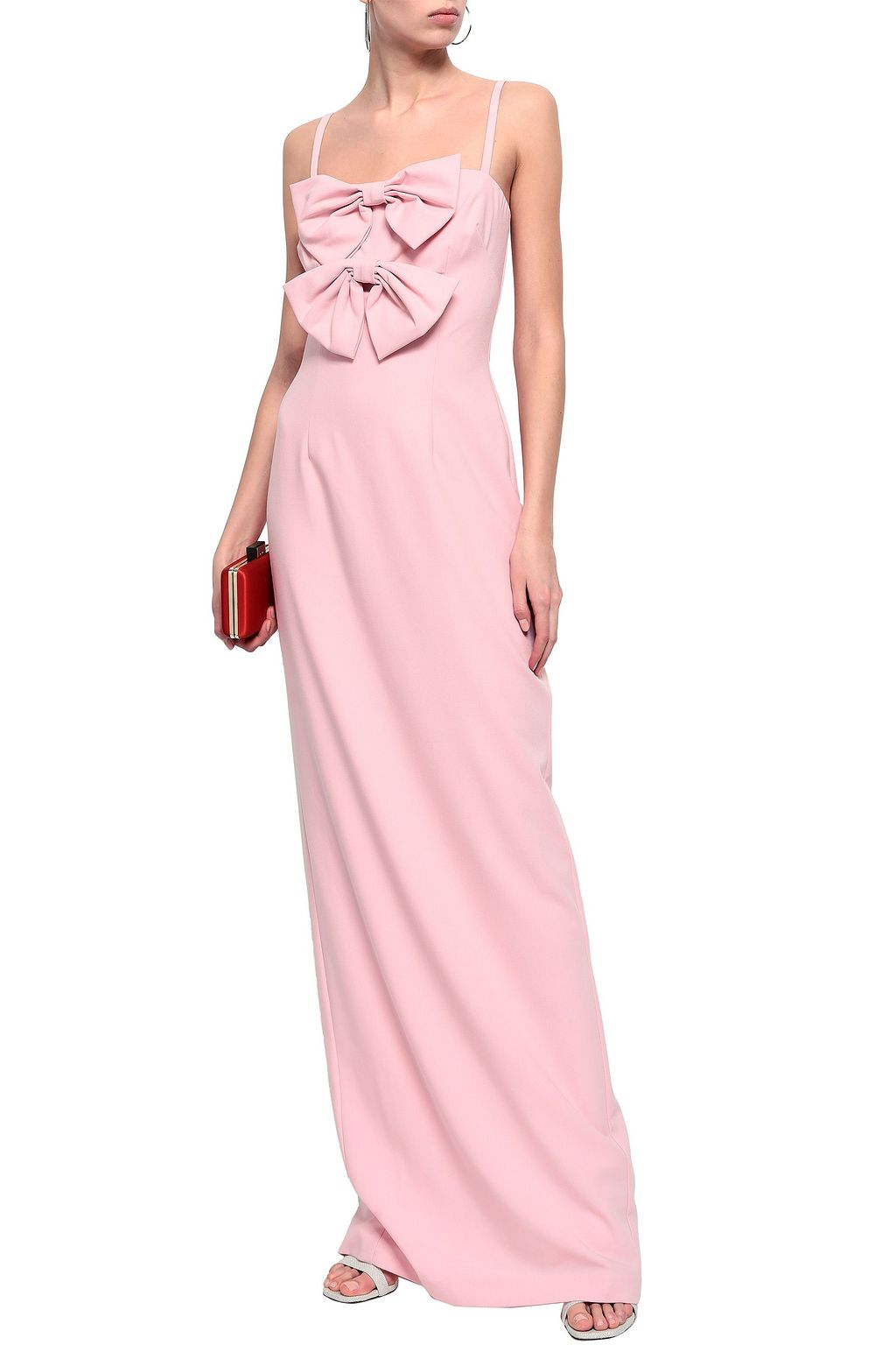 BLACK HALO EVE BY LAUREL BERMAN Milayla bow-embellished crepe gown ...