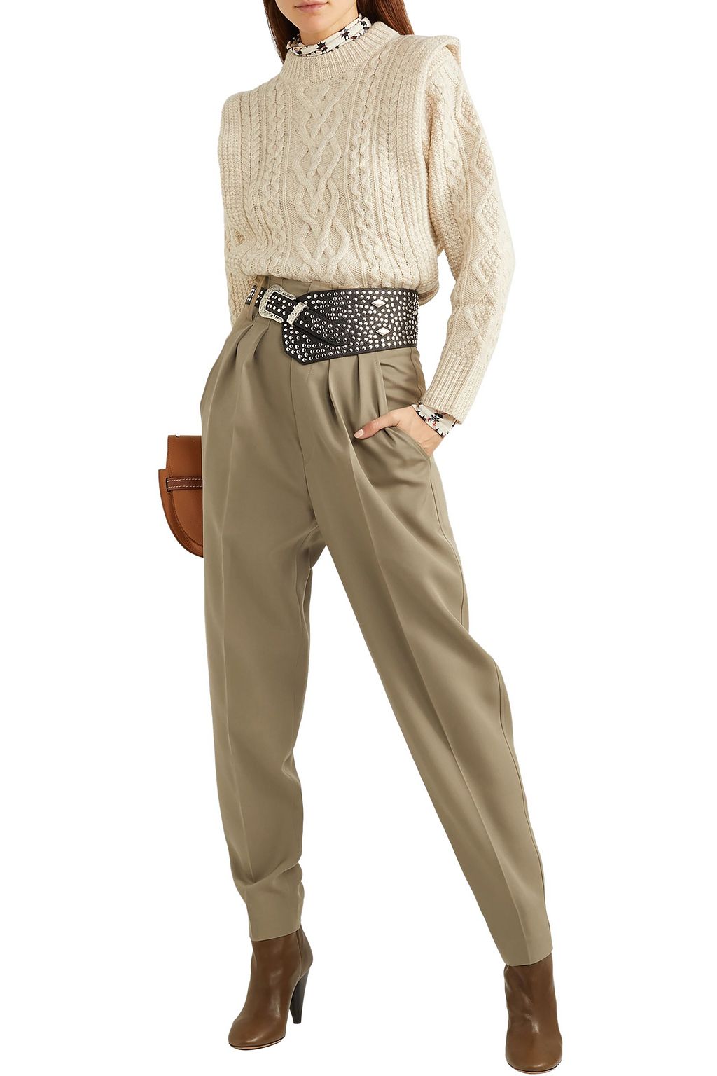 ISABEL MARANT Durneri Karottenhose aus Woll-Twill mit Falten | THE OUTNET
