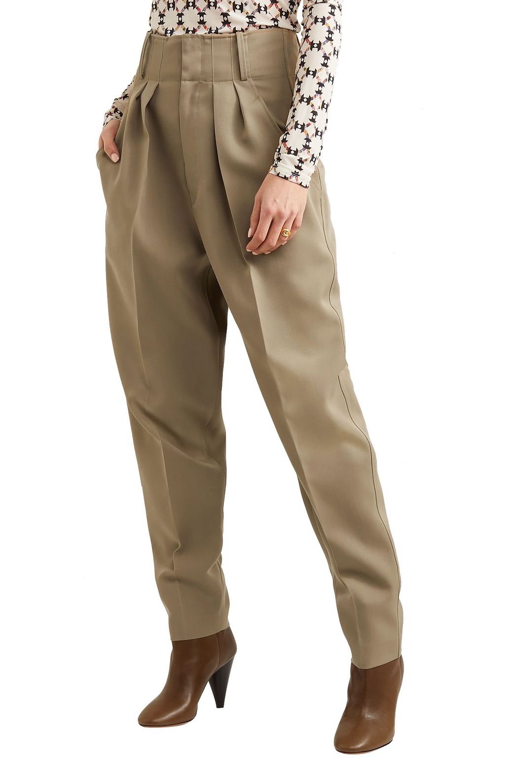 ISABEL MARANT Durneri Karottenhose aus Woll-Twill mit Falten | THE OUTNET