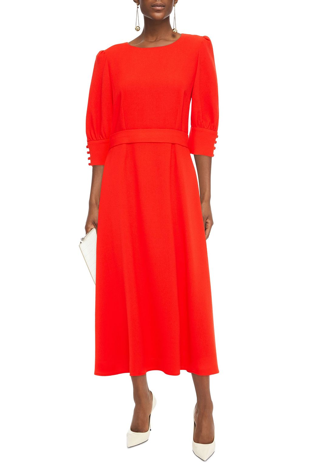 GOAT Kane gathered wool-crepe midi dress | THE OUTNET
