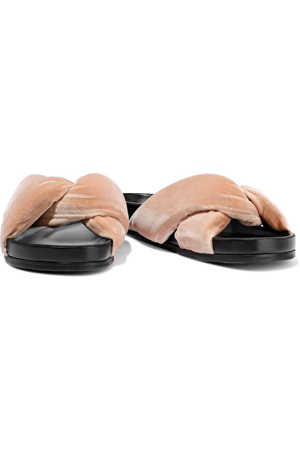 CHLOÉ Nolan twisted velvet slides | THE OUTNET
